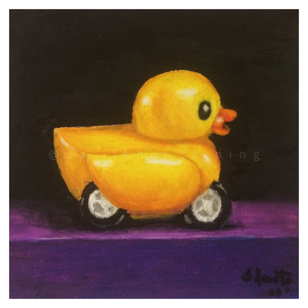 Original Oil Pastel Duck Art on Carousell