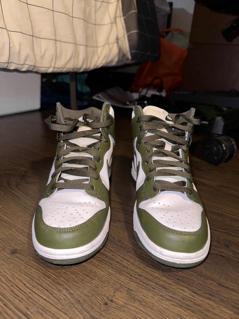 RARE Nike Dunk High 'Olive Green | Green Khaki', Men's Fashion ...