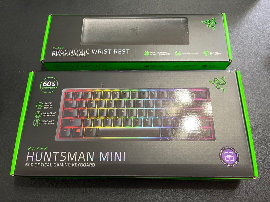Razer Hunstman Mini with Razer Ergonomic Wrist Rest, Computers & Tech ...