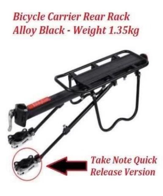 Fully Quick Release Aluminum Alloy 100kg rear carrier bicycle bike rack ...