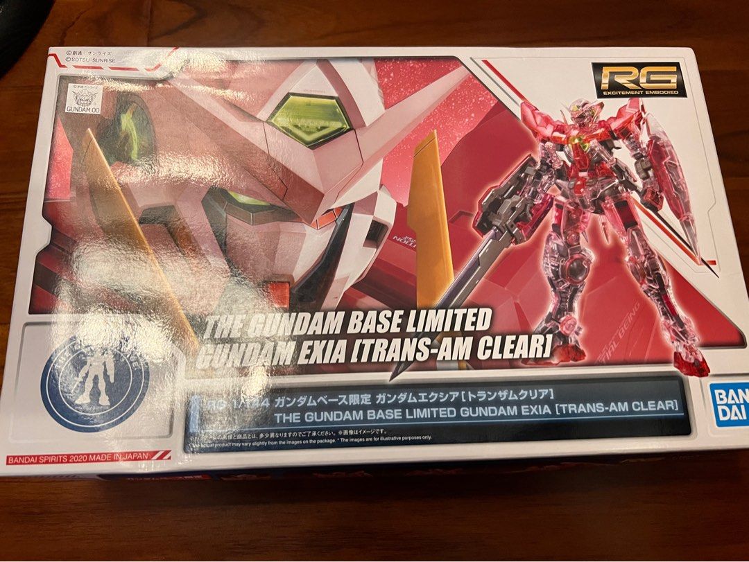 RG 1/144 Gundam Exia Tran clear (Gundam base Limited), 興趣及遊戲, 玩具 & 遊戲類 - Carousell