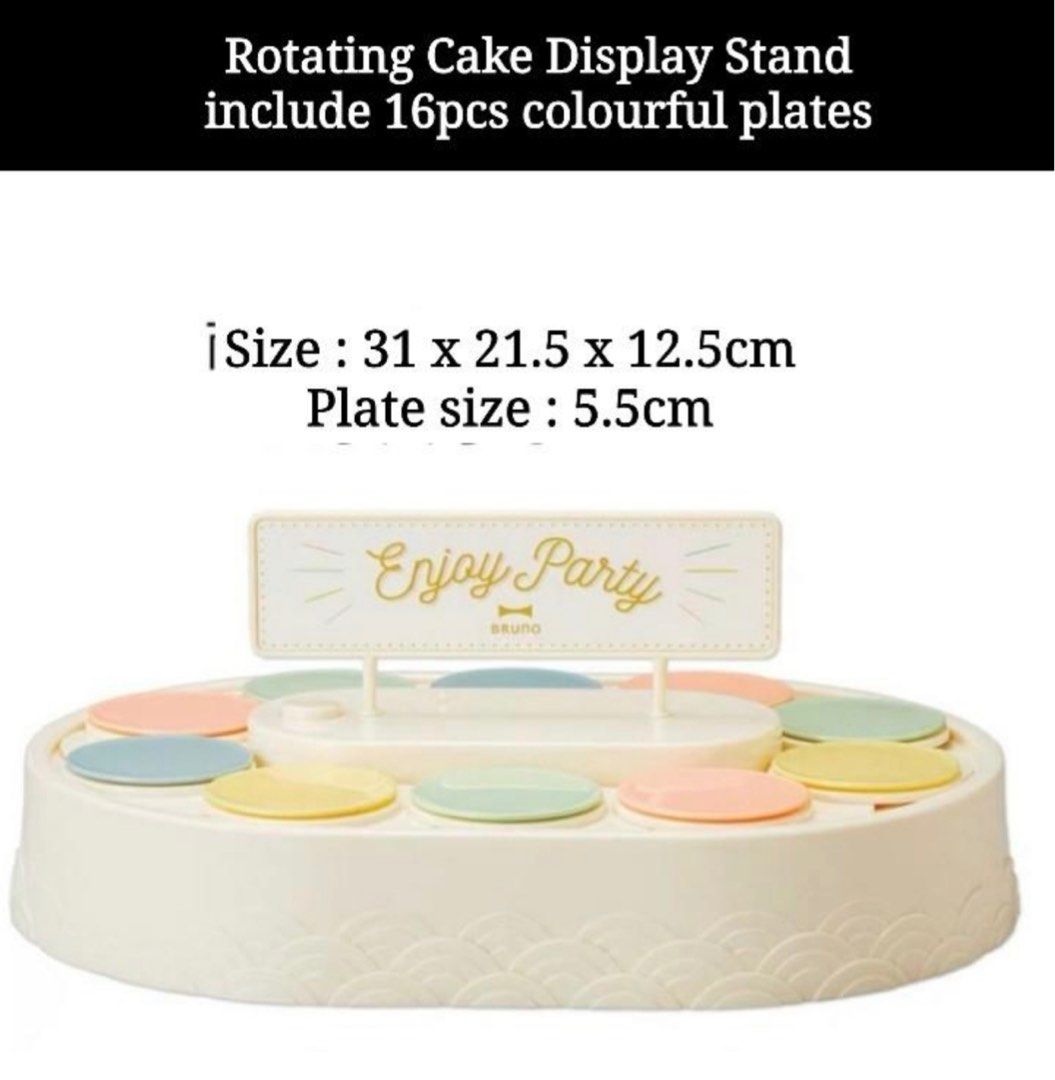 Rotating Cake Display Stand (all included), Furniture & Home Living ...