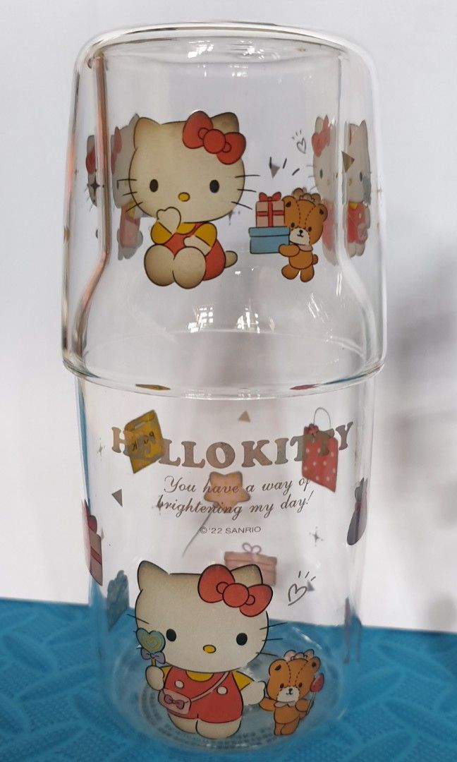 Authentic Sanrio Drinking Ware, Glass Cup and Pitcher - Hello Kitty and ...