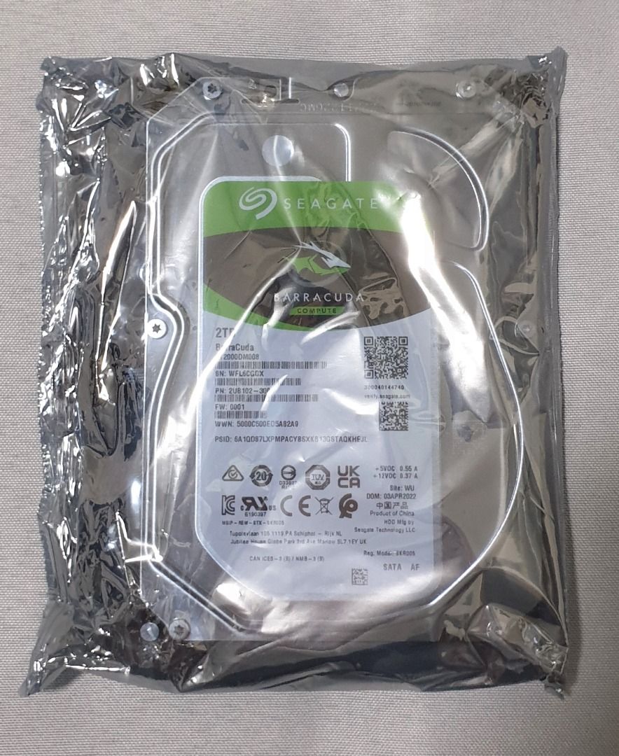 Seagate BarraCuda 3.5" Hard Drive 2TB (Model Number ST2000DM008 ...