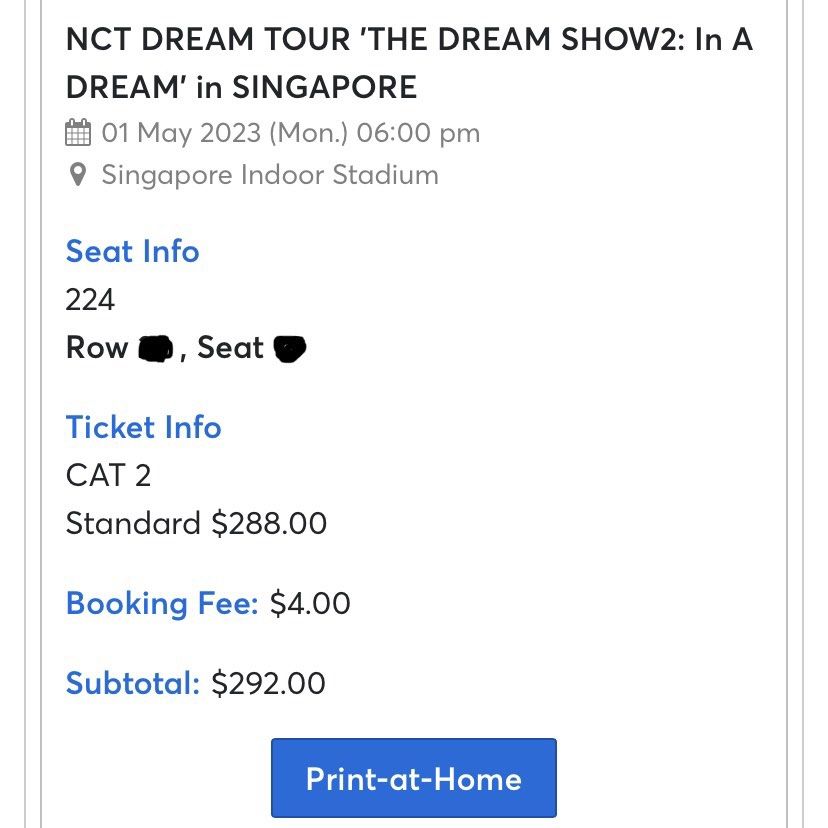 selling cat 2 nct dream ticket, Tickets & Vouchers, Event Tickets on Carousell