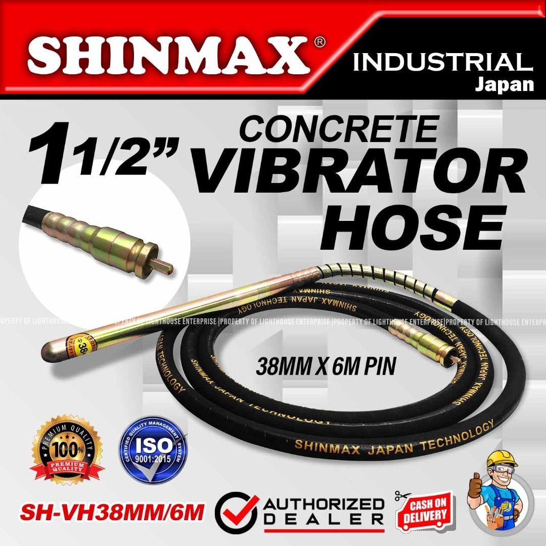 SHINMAX Japan 1-1/2" 38mmx6m Concrete Vibrator Hose / Concrete Vibrator ...