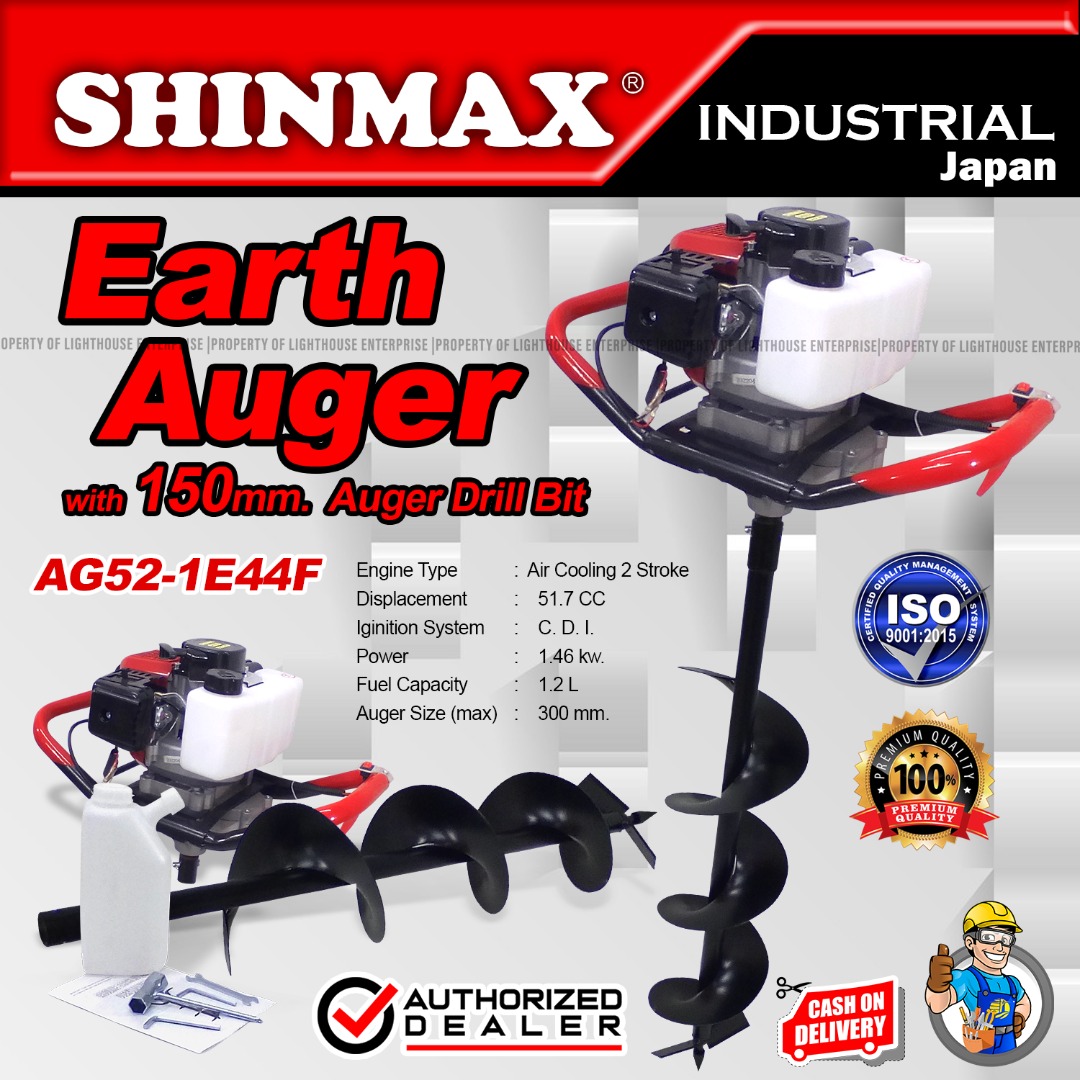 SHINMAX Japan 1.46kw 2-Stroke Earth Auger / Earth Drill with 150mm ...