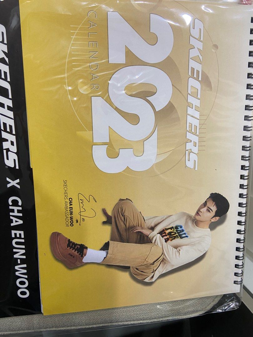Skechers Cha Eun Woo table calendar 2023, Everything Else on Carousell