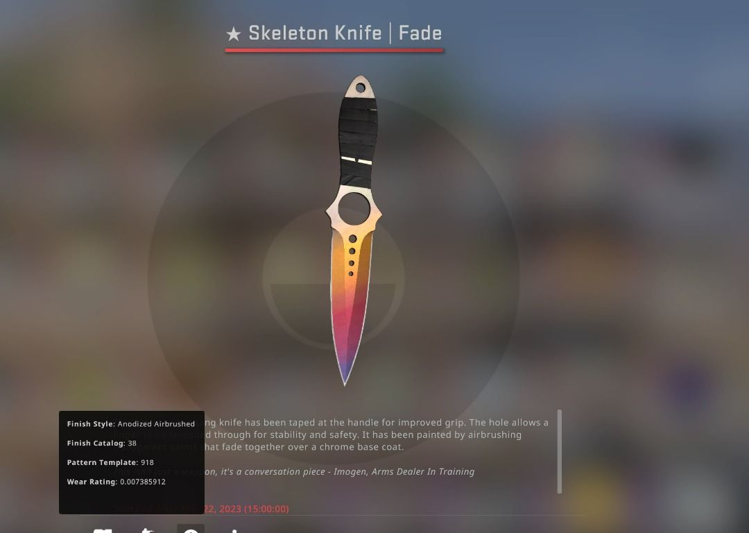 Skeleton Knife Fade CSGO SKINS KNIVES (FN), Video Gaming, Gaming Accessories, In-Game Products ...