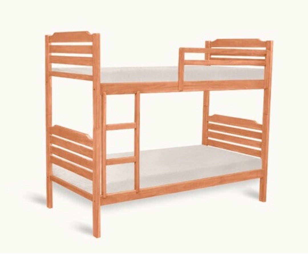 Solid Mahogany Wood Double Decker Bunk Bed, Furniture & Home Living, Furniture, Bed Frames ...