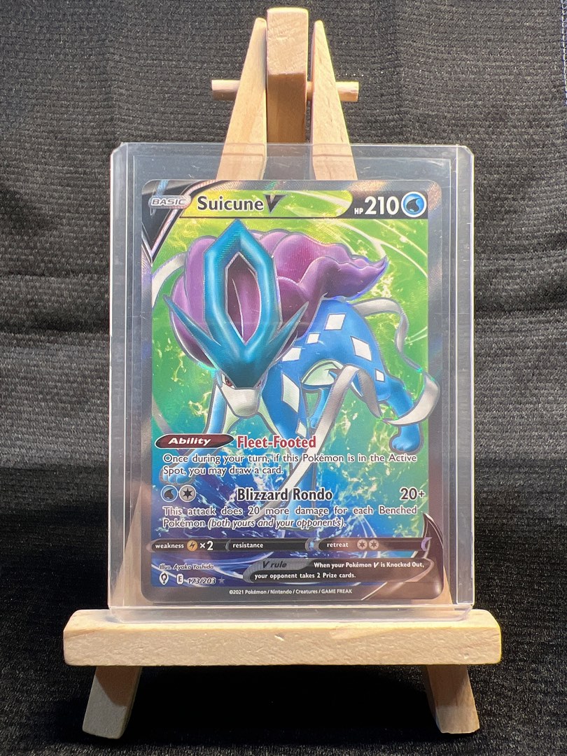Suicune V (Full Art) Pokemon Evolving Skies 173/203, Hobbies & Toys ...