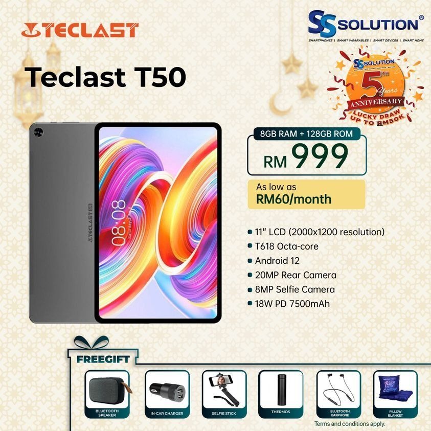 TECLAST T50 LTE 8+128GB | 11 INCH 2K Display | 7500mAh 18W USB-PD Fast ...