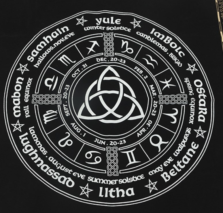 Triquetra Pagan Wheel of the Year Witch Calendar Tarot Altar Tablecloth ...