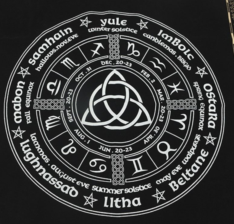 Triquetra Pagan Wheel of the Year Witch Calendar Tarot Altar Tablecloth ...