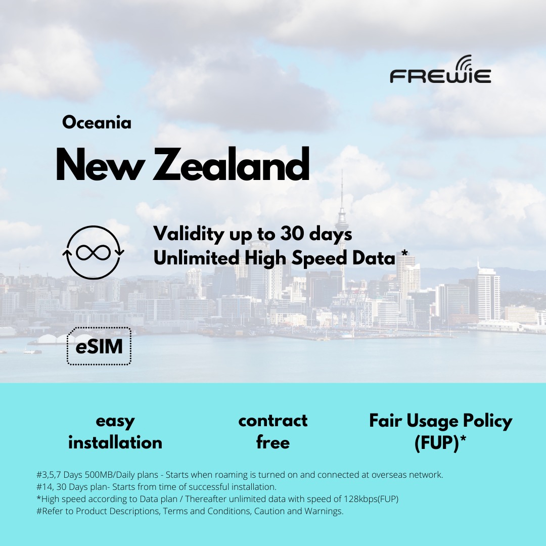 Unlimited* New Zealand eSIM Data Roaming (*FUP), Mobile Phones ...