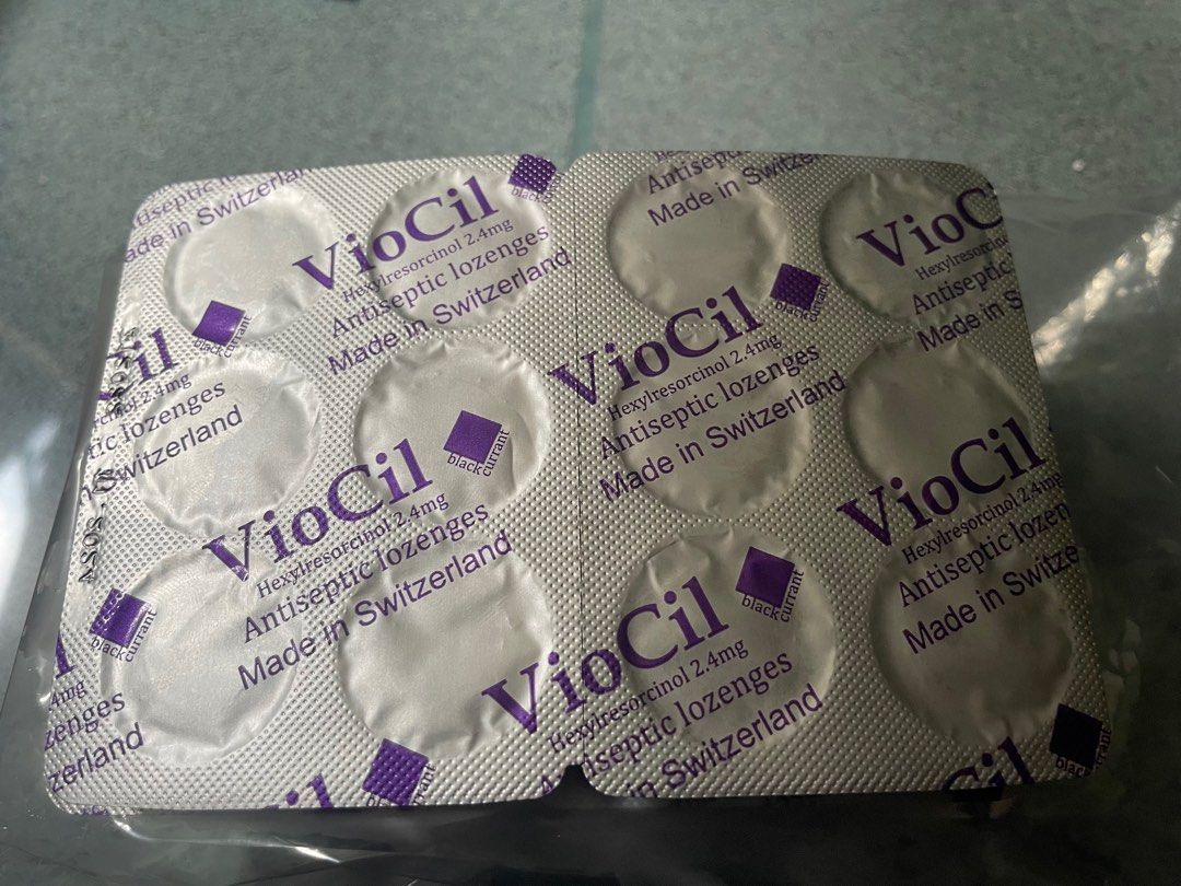 VioCil Antiseptic Lozenges for sore throat, Health & Nutrition, Health ...