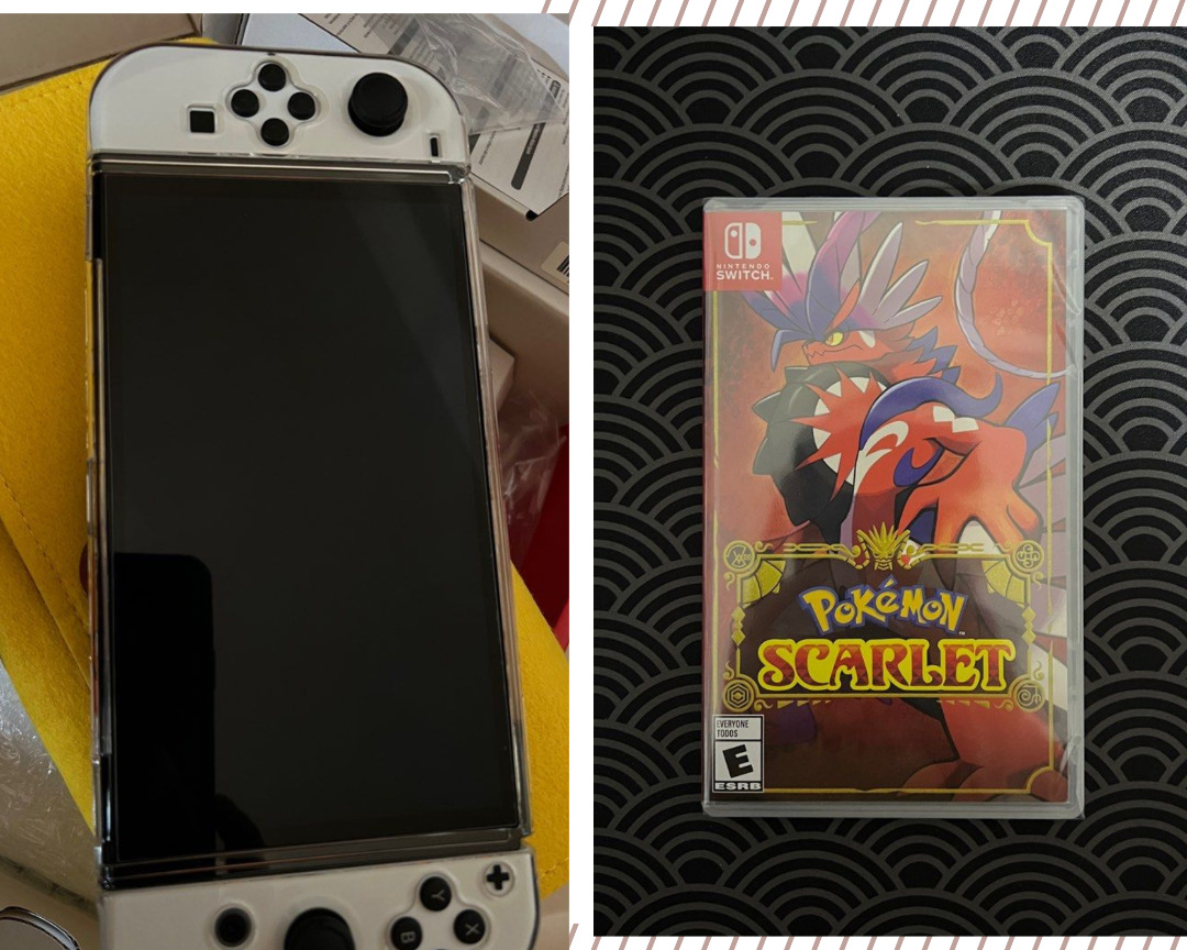warranty + free pokemon scarlet and nintendo switch oled white, Video ...