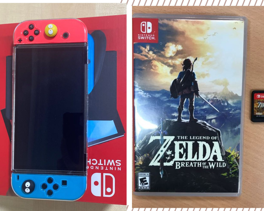 warranty + zelda botw and nintendo switch oled neon, Video Gaming ...