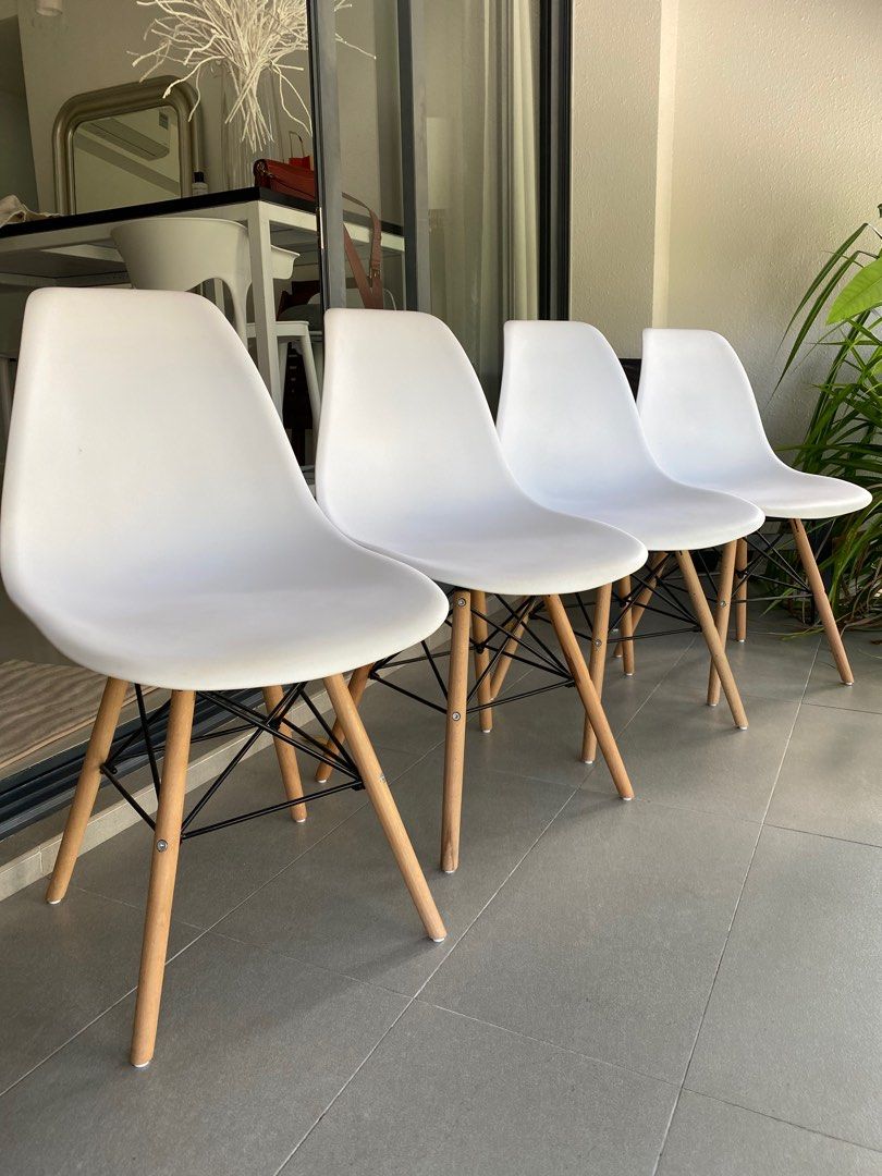 White minimalist chair, Furniture & Home Living, Furniture, Chairs on ...