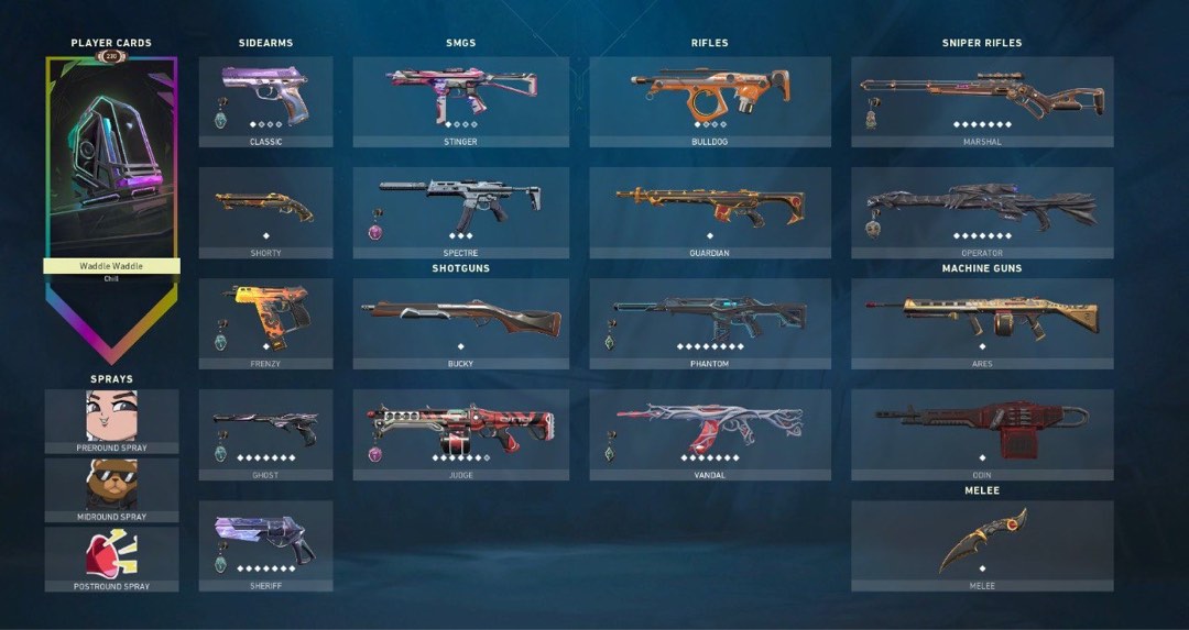 23 Skins Ruin Dagger Cheap Stacked Valorant Account, Video Gaming ...