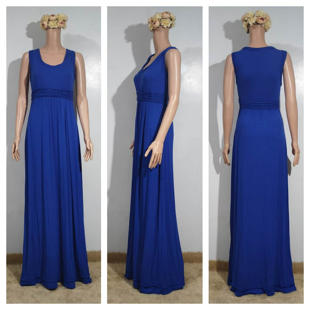2-81 MAX STUDIO royal blue sleeveless maxi dress, Women's Fashion ...