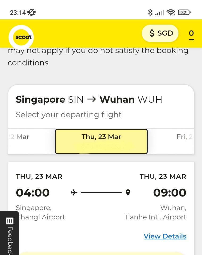 2 Scoot flight tickets - 23 Mar from Singapore to wuhan, Tickets ...