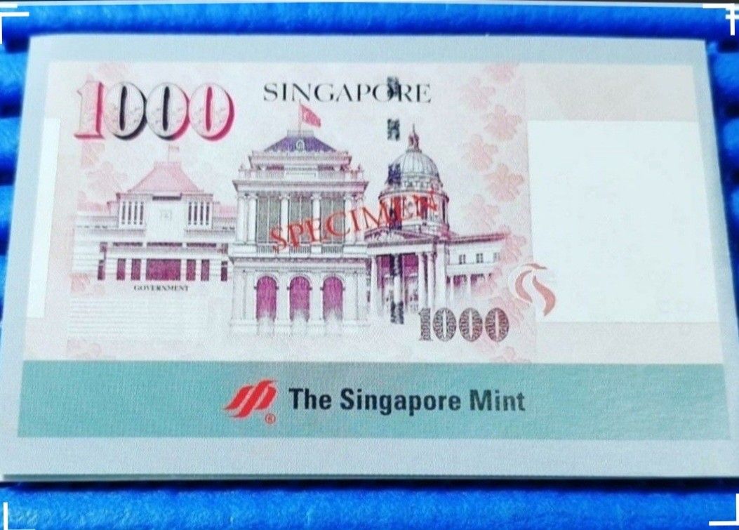 9.9.1999 Singapore Portrait Series $1000 Note Currency 999 Fine Silver ...