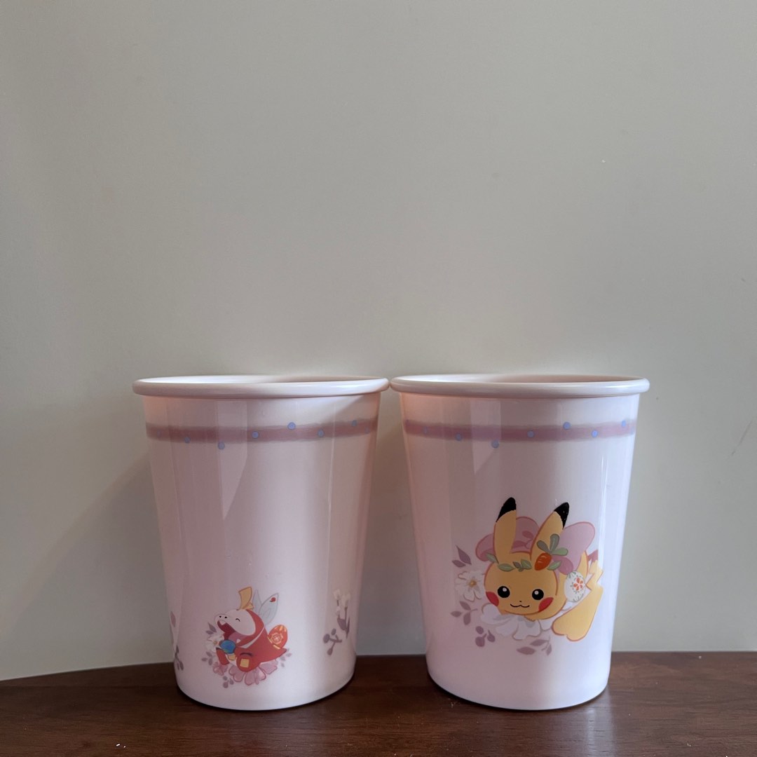 [全新有盒 家品 禮物] Pokemon Pikachu Plastic Cup 1 Set 2 pcs Pikachu’s Easter ...