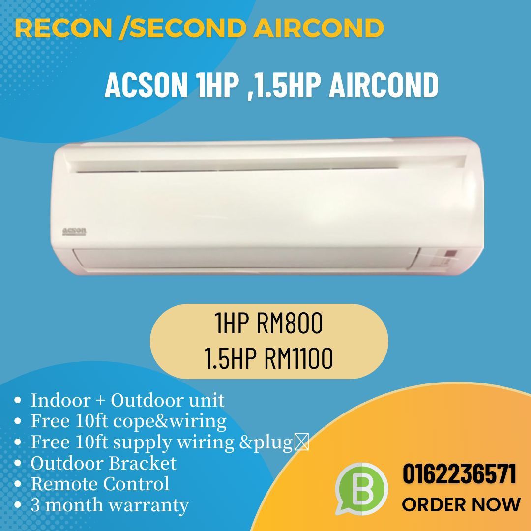 Acson 1HP Aircond B75, TV & Home Appliances, Air Conditioners & Heating ...
