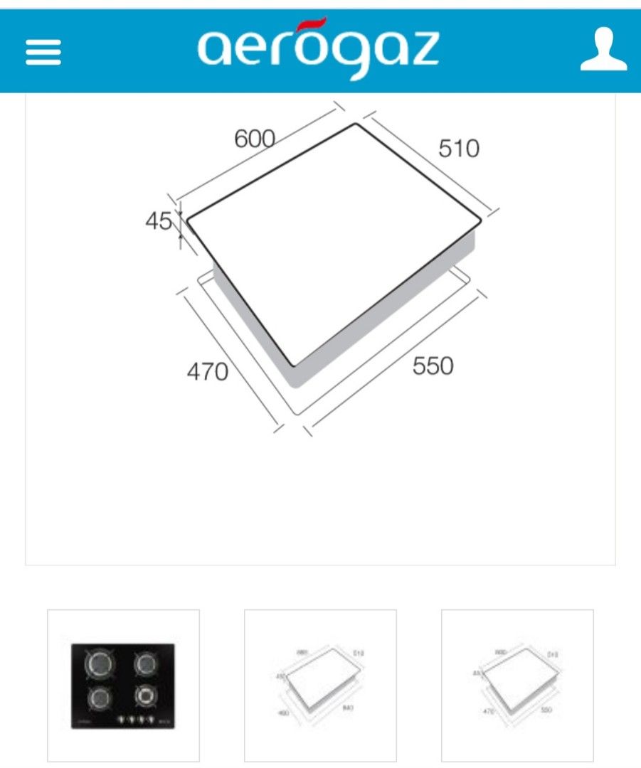 Aerogaz hob/gas stove AZ-470F (4 stove), TV & Home Appliances, Kitchen Appliances, Hobs & Hoods ...