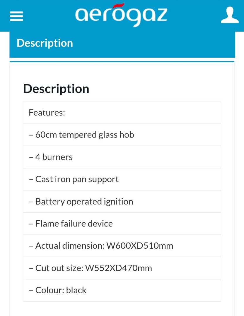 Aerogaz hob/gas stove AZ-470F (4 stove), TV & Home Appliances, Kitchen Appliances, Hobs & Hoods ...