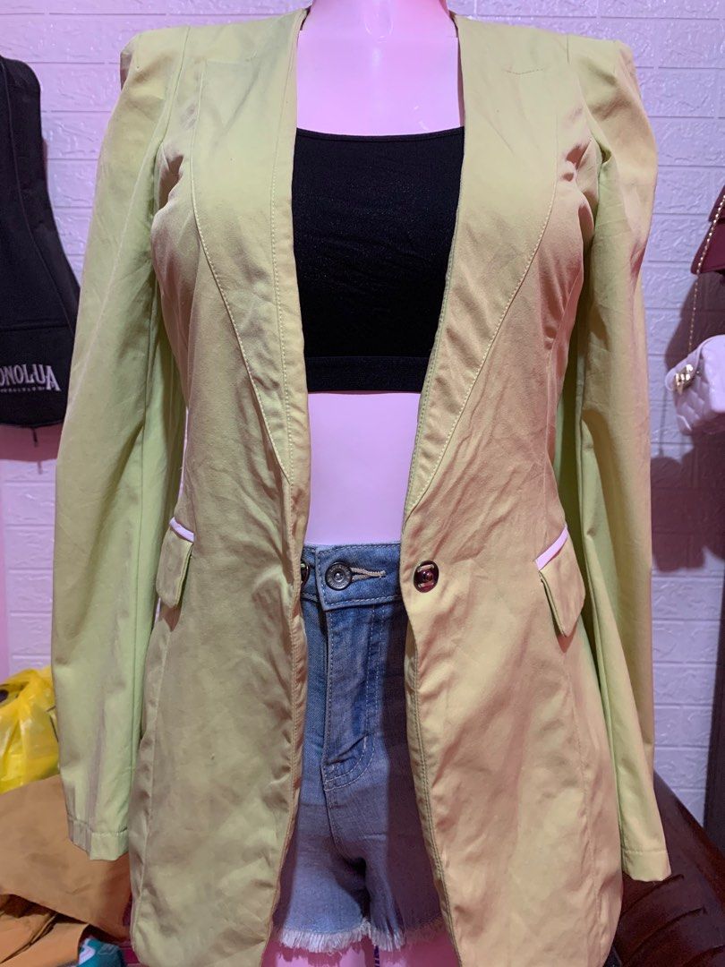APPLE GREEB BLAZER S-Med, Women's Fashion, Coats, Jackets and Outerwear ...