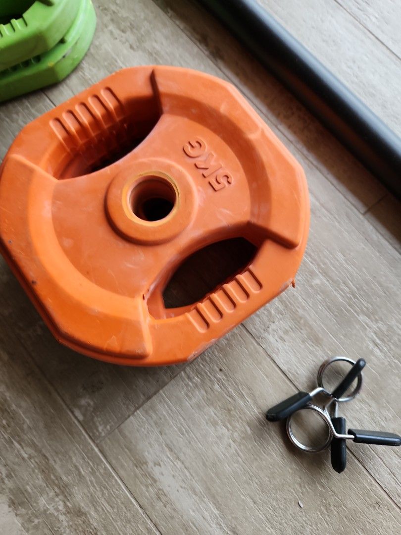 Barbell set (18kg weight), Sports Equipment, Exercise & Fitness ...