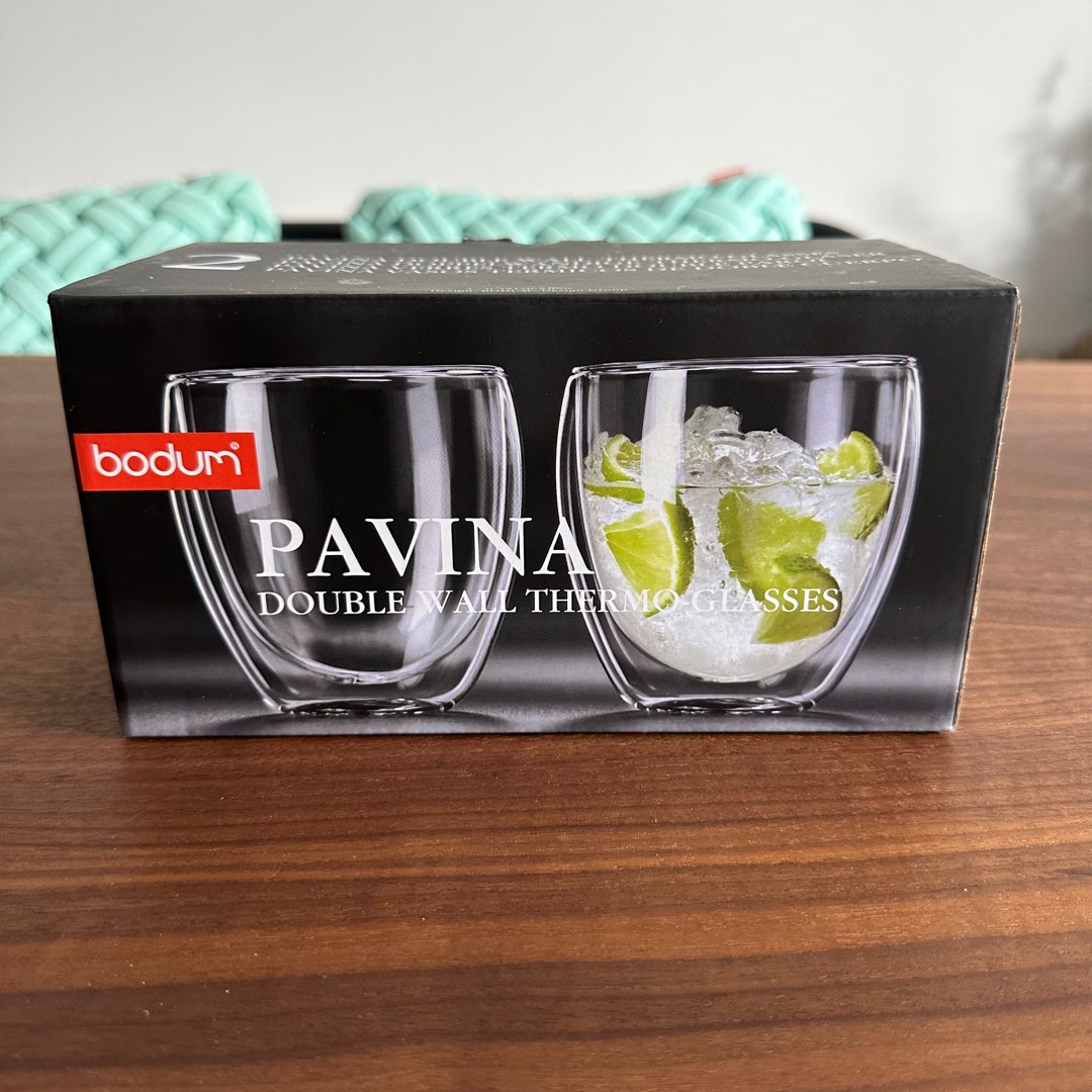 Bodum Pavina Double Wall Glass Cups 250ml, Furniture & Home Living, Kitchenware & Tableware ...