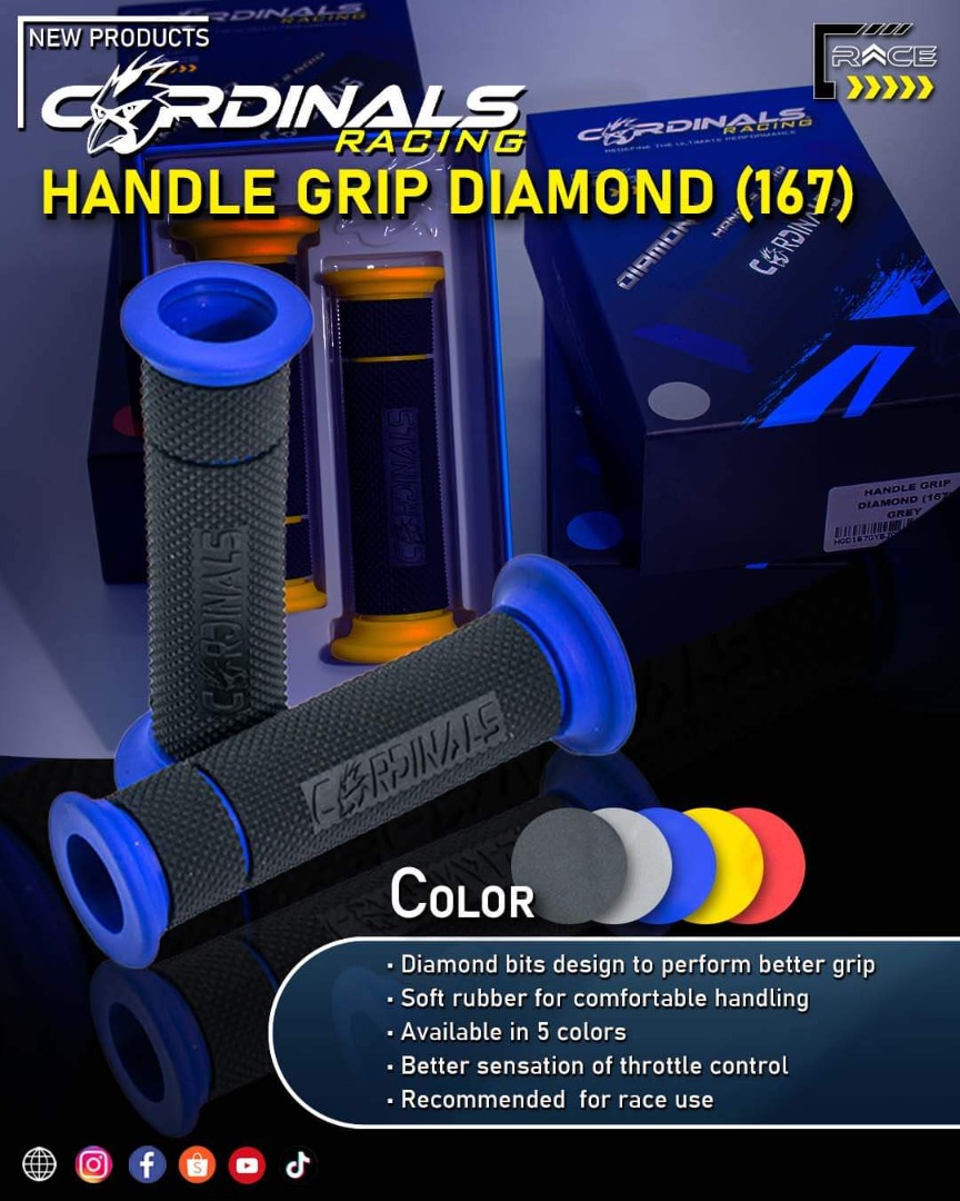 CARDINALS RACING Handle Grip Throttle Grip [ DIAMOND ] 167 (Universal ...