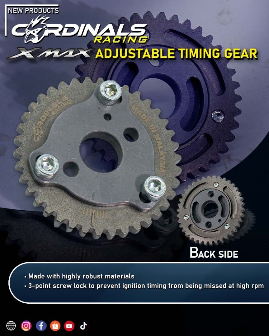 CARDINALS RACING YAMAHA XMAX XMAX250 XMAX300 ADJUSTABLE TIMING GEAR ...