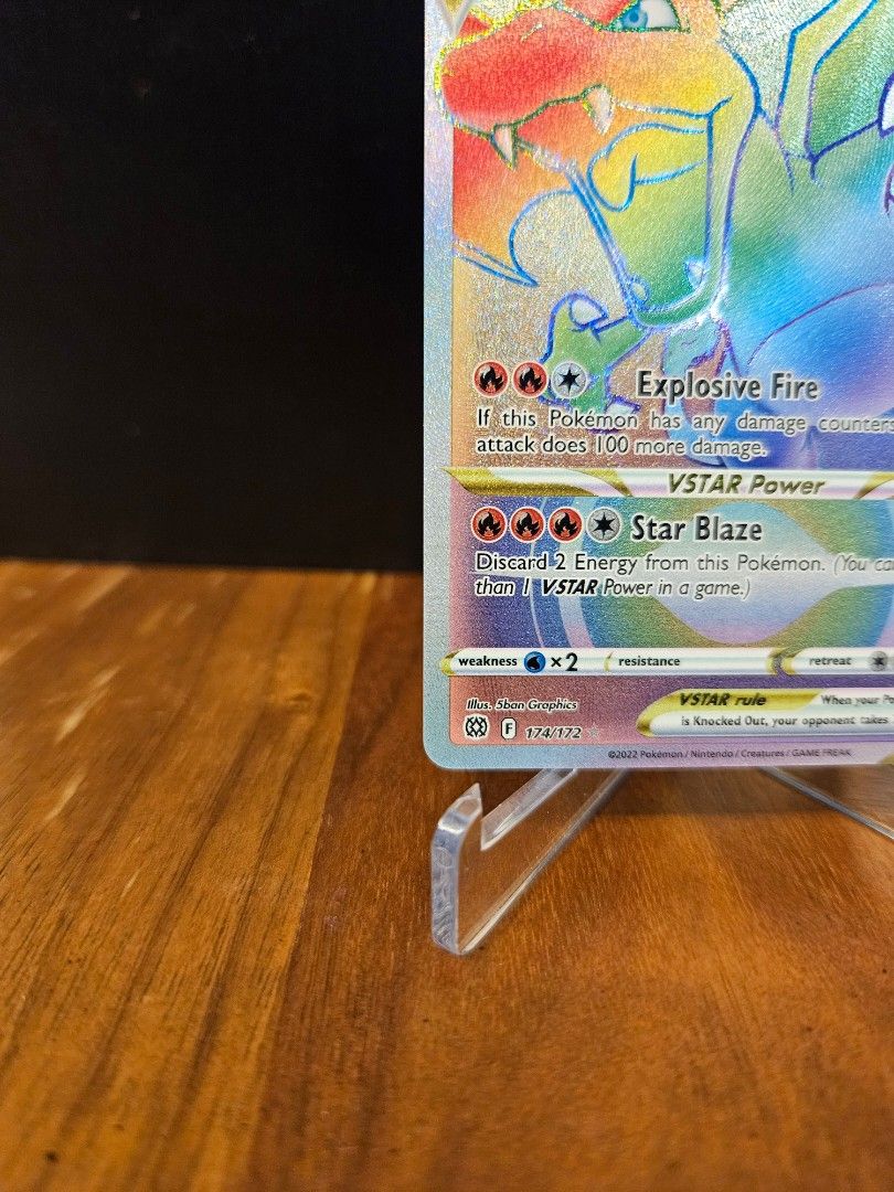 Charizard Vstar rainbow secret rare Brilliant Stars, Hobbies & Toys ...