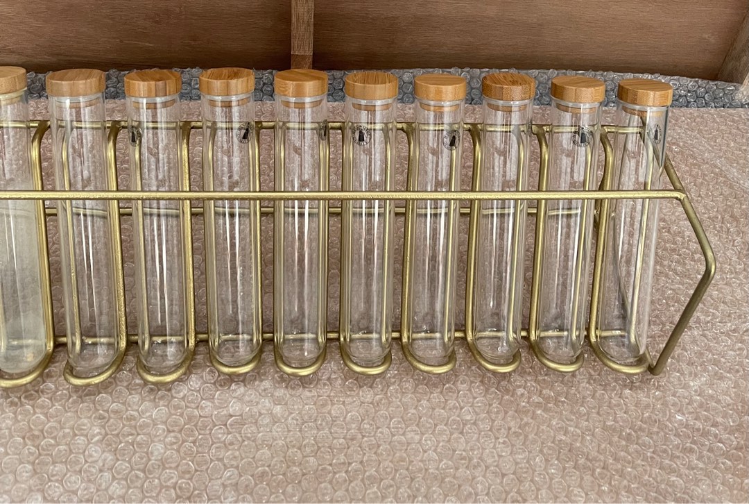 Custom Made Steel with Gold Finishing Test-Tubes Stand, Furniture ...