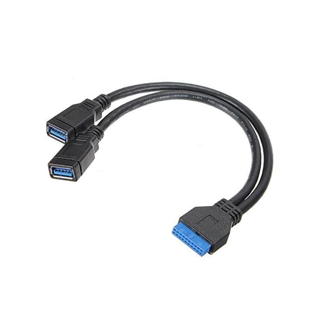 CY 2 Ports USB 3.0 Type A Female to Motherboard 20Pin Header Cable for ...