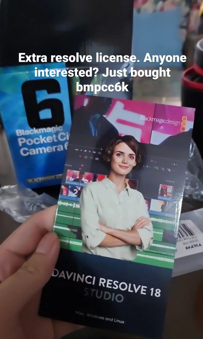 Davinci Resolve Studio key, Photography, Video Cameras on Carousell