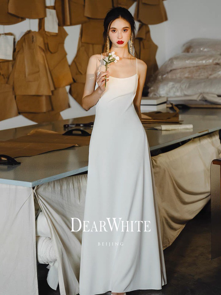 Dear White Long Dress (Wedding/ ROM), Women's Fashion, Dresses & Sets ...