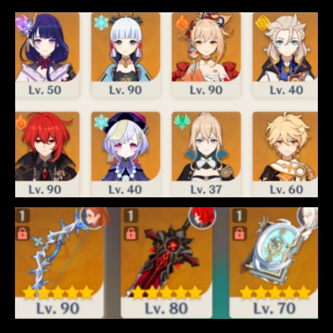 DILUC W/ SIGNATURE WEAPON WGS, RAIDEN SHOGUN, AYAKA, YOIMIYA, ALBEDO ...