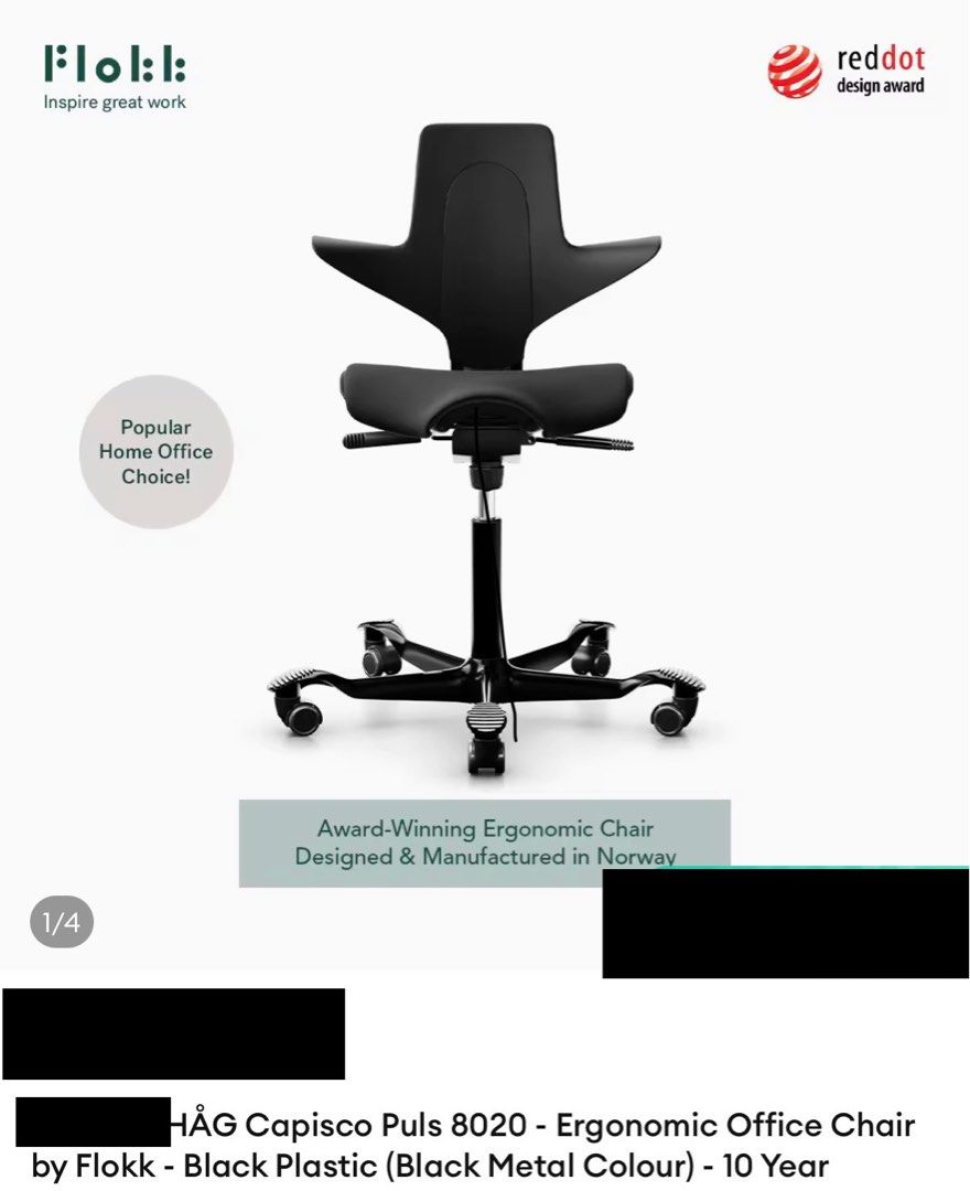 Ergonomic office Chair by Flokk - used, Furniture & Home Living ...