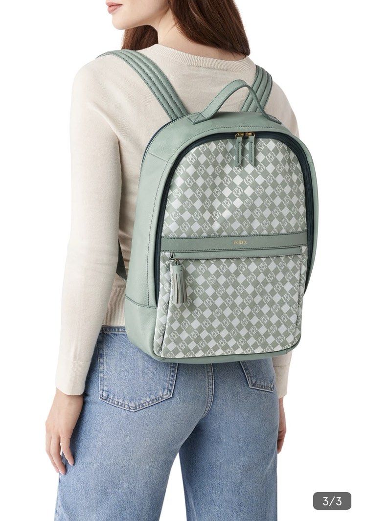 Fossil Sherri Backpack in Green, Luxury, Bags & Wallets on Carousell