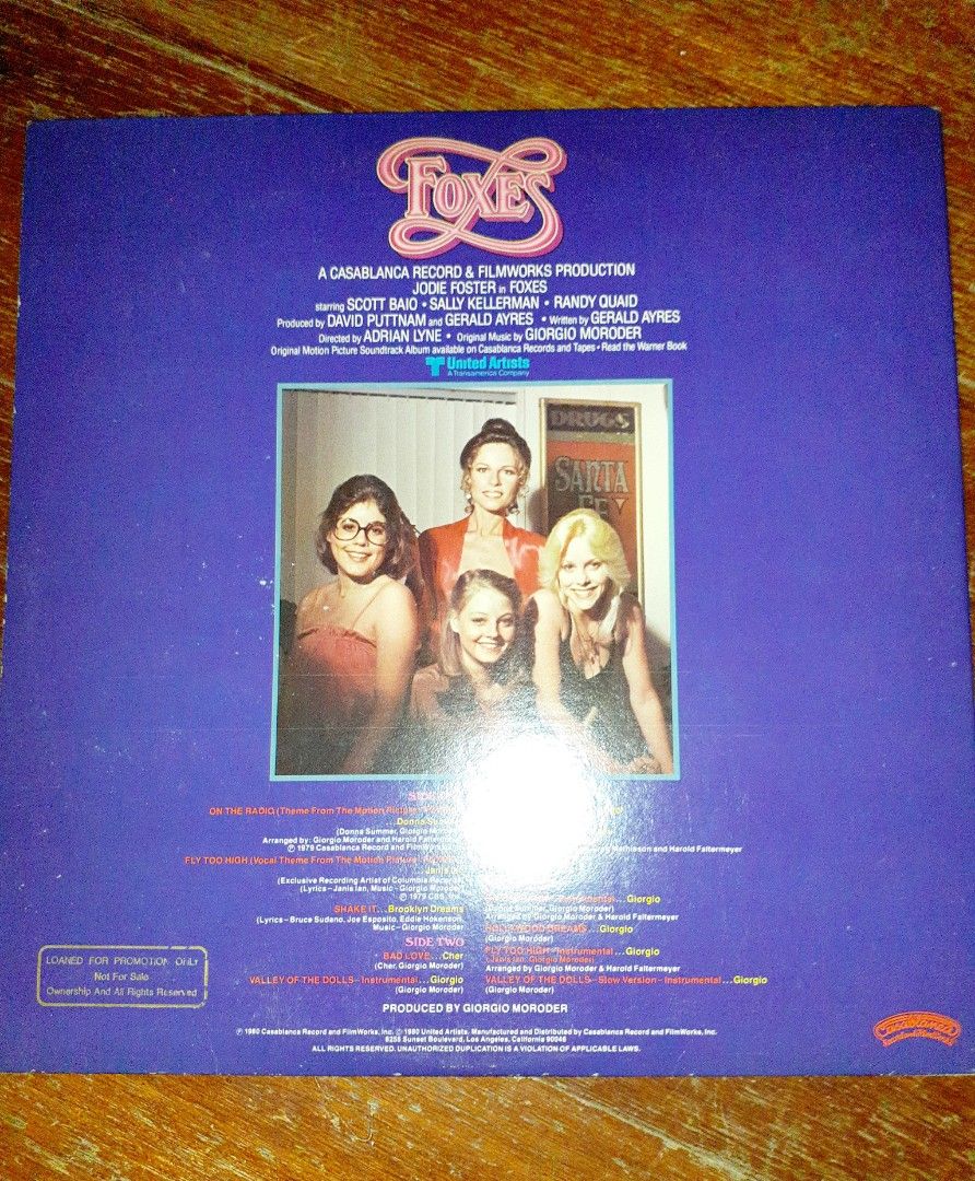 FOXES (Original 1980 Movie Soundtrack) - Double LP / Imported Vinyl ...