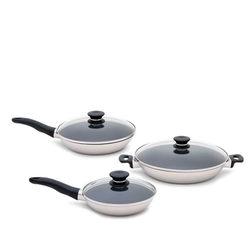 Amway iCook Non Stick Fry Pan with Lids (3 pcs set) 20cm 24cm 30cm ...