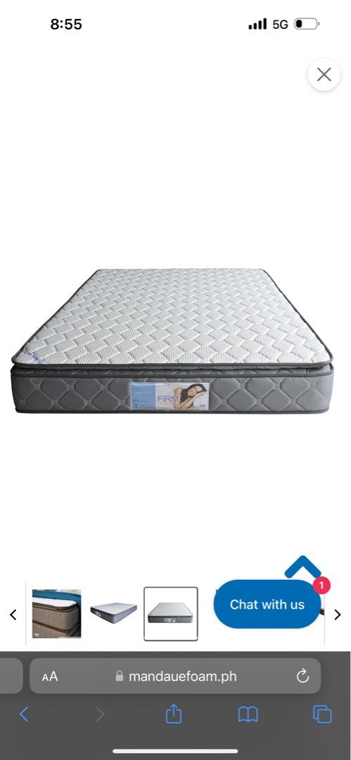 Full double spring mattress with wooden palette bed frame and ...