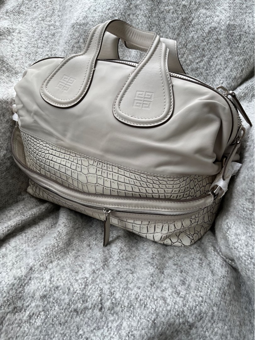 NEW GIVENCHY Textured Leather Nightingale in GREY, Luxury, Bags ...