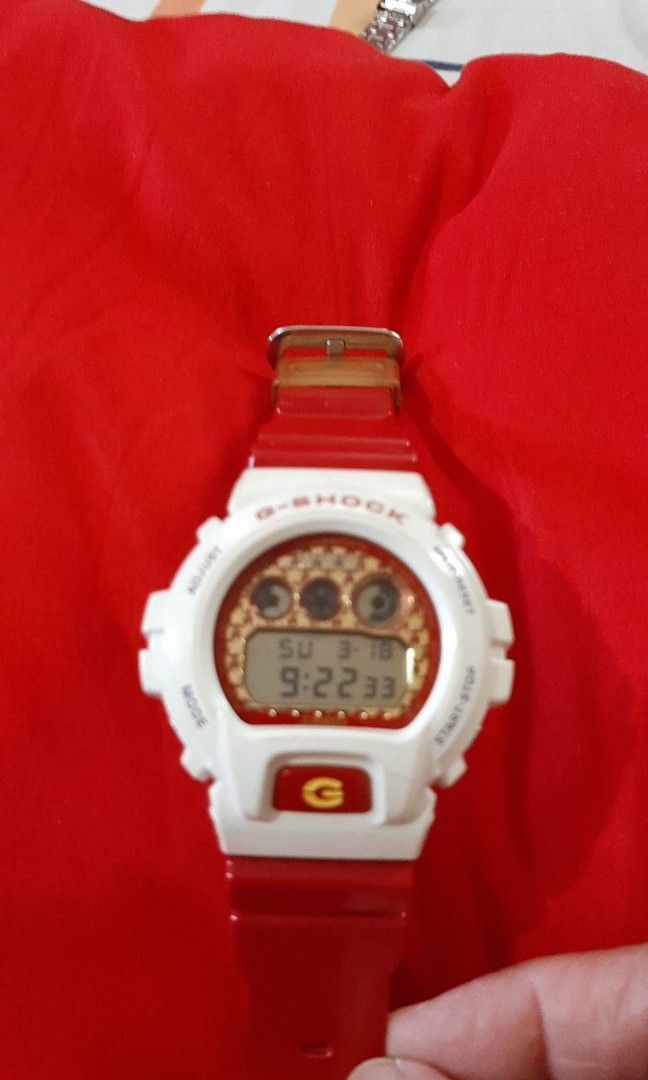 G-Shock Casio Red & White Watch on Carousell