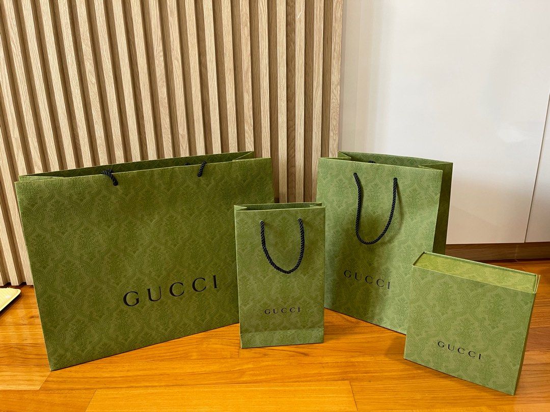 Gucci paper bag and box, Luxury, Accessories on Carousell